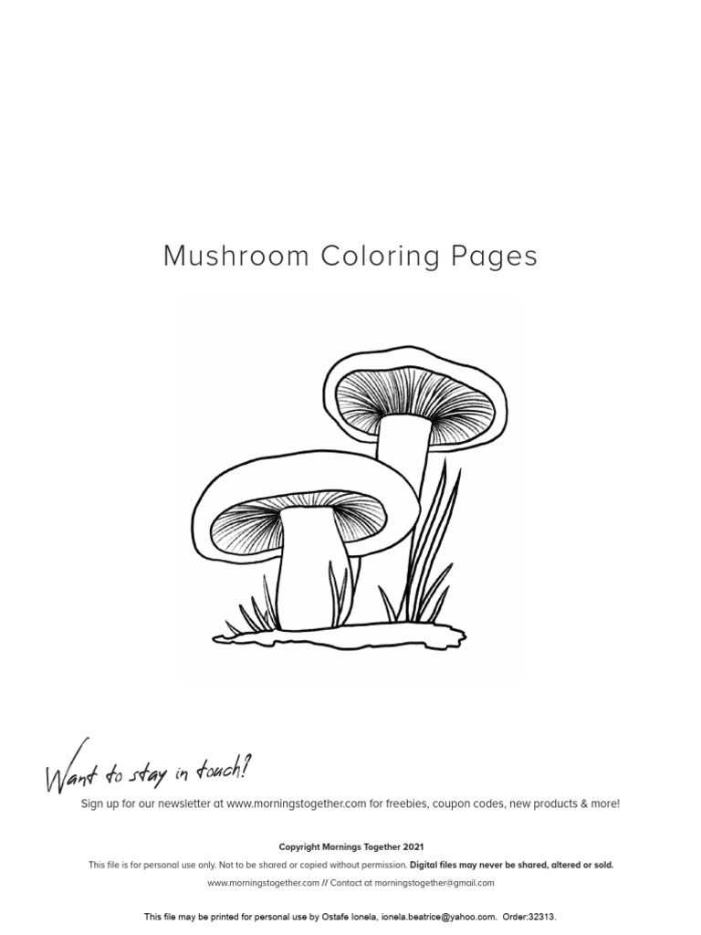Easy Trippy Mushroom Coloring Pages | PDF