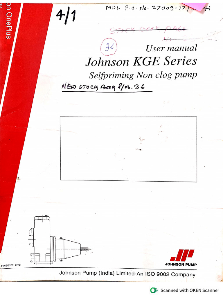 Domestic Fresh Water Pump Model-KGE 12B-5 | PDF