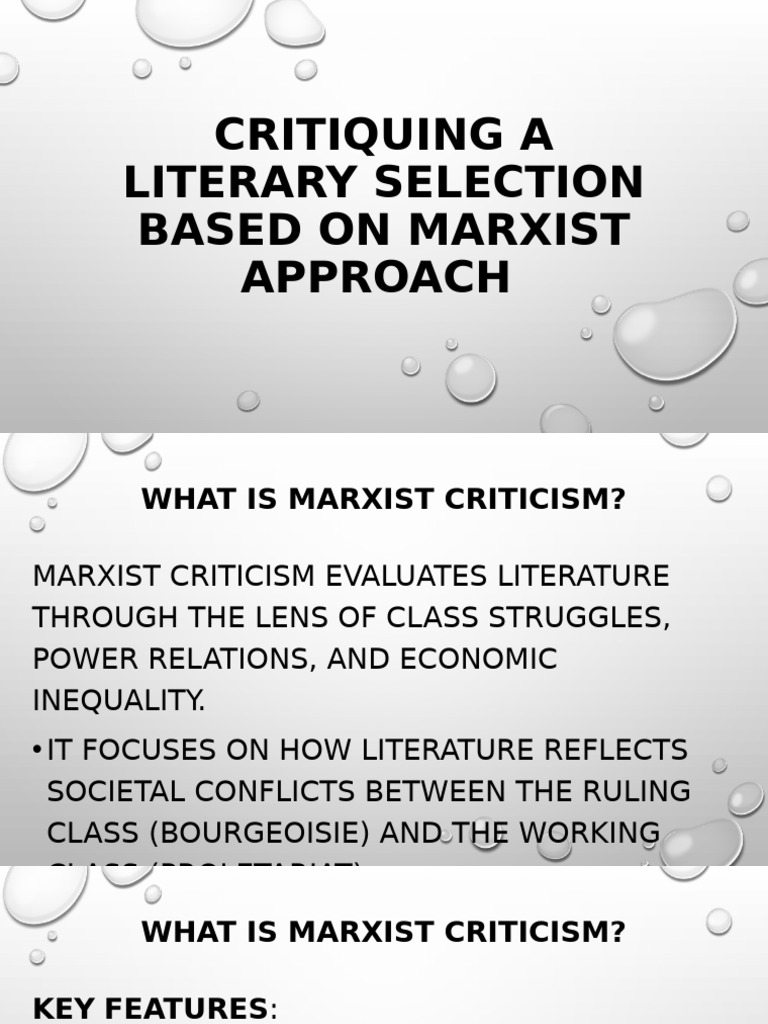 ENG 10 Marxist Approach | PDF | Marxism | Class Conflict