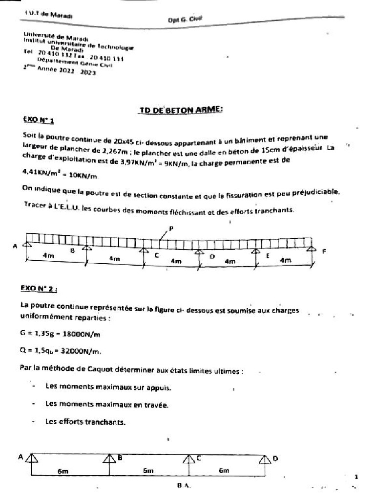 TD N°1 - Ba - S4 | PDF