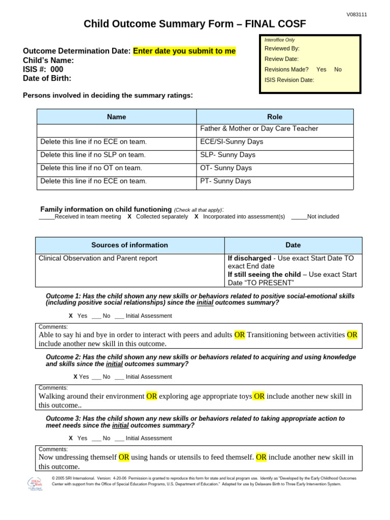 Cos Template Updated 1.22.24 | PDF | Communication | Vocabulary