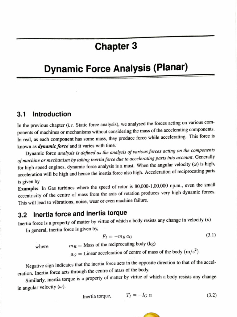Dynamics Force Analysis | PDF | Force | Torque
