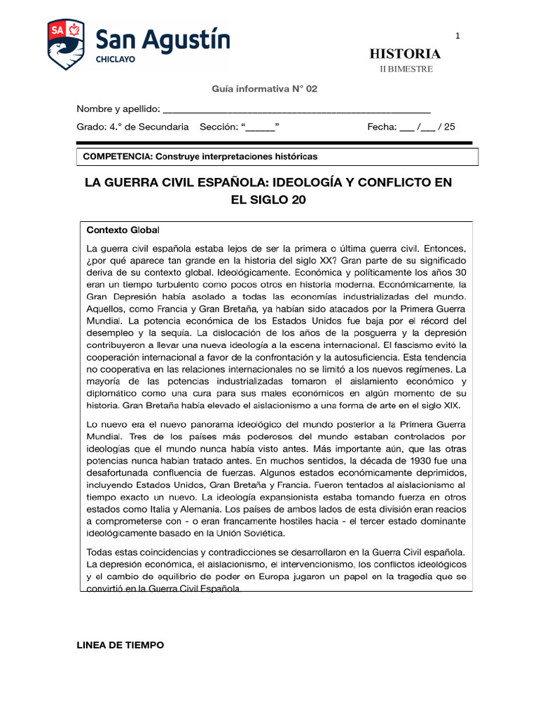 Causas de la Guerra Civil Española | PDF | guerra civil Española ...