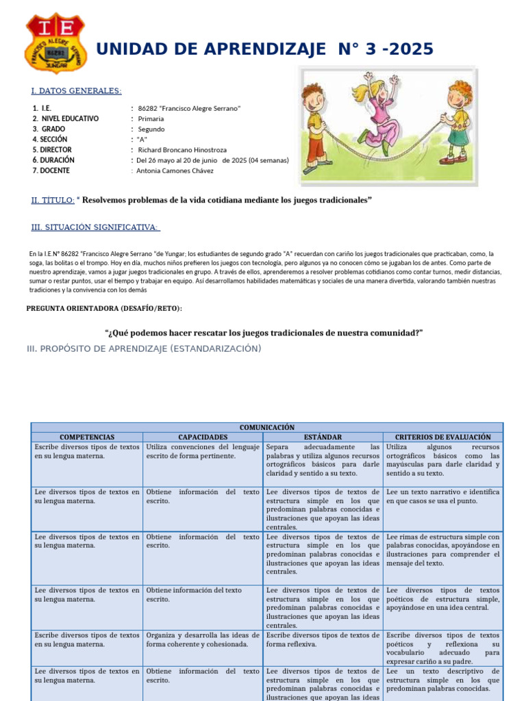 Unidad de Aprendizaje 3 - Yungar | PDF | Amor | Organismos