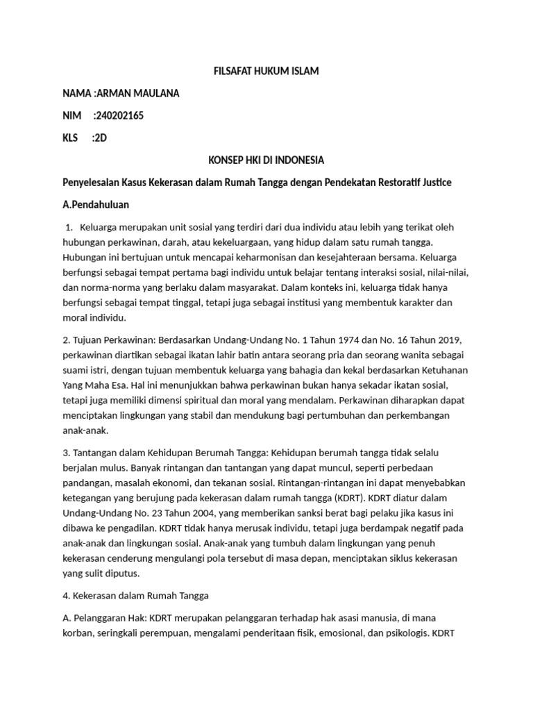Filsafat Hukum Islam Nama Arman Maulana | PDF