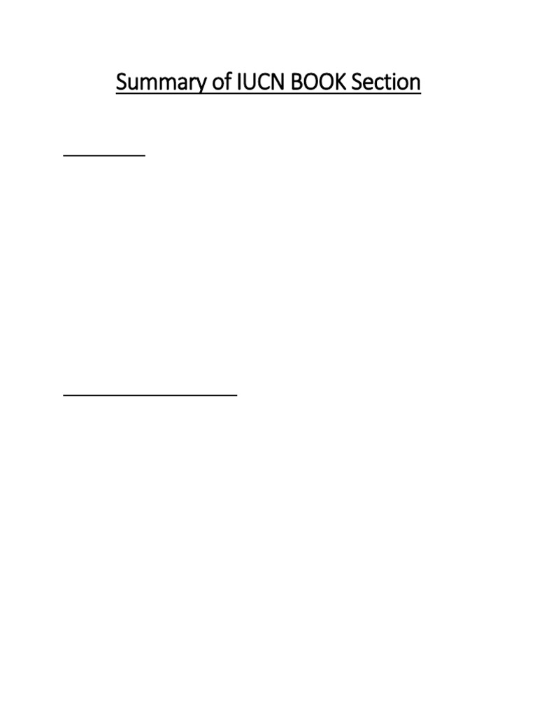 Summary of IUCN BOOK Section | PDF | Sustainability | Pollution