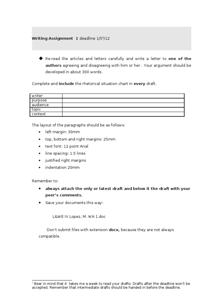 Writing Assignment 1 Guidelines | PDF