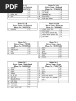 Driver Name List With Route Number | PDF
