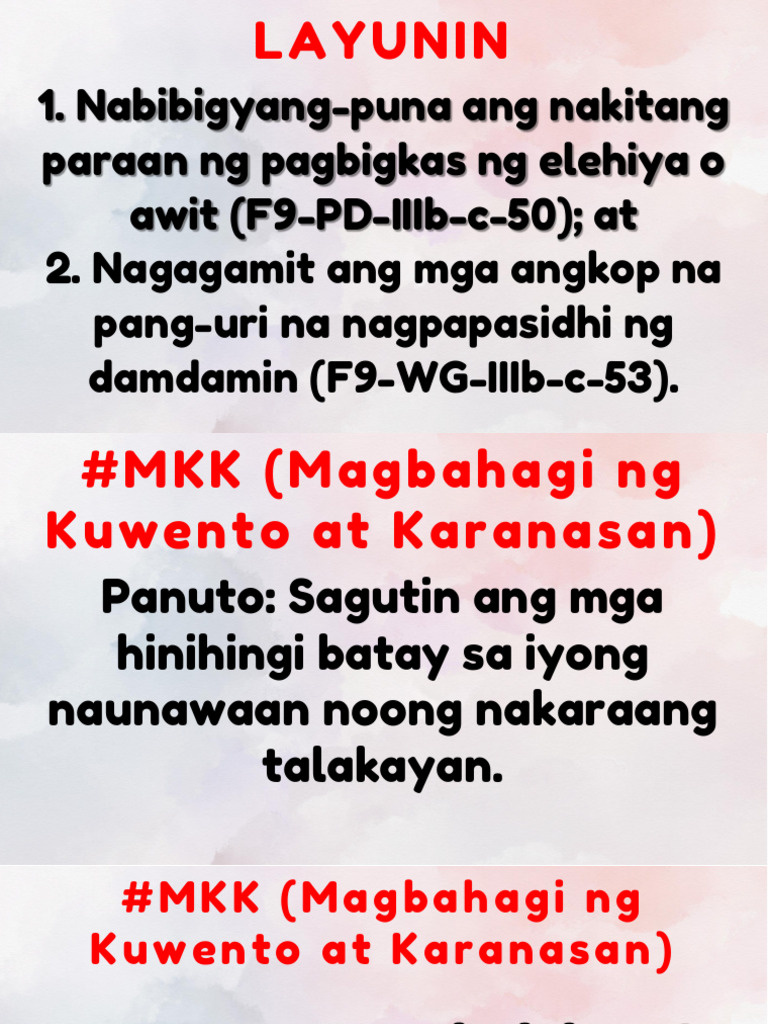 Pagbibigay Puna Sa Pagbigkas NG Awit | PDF