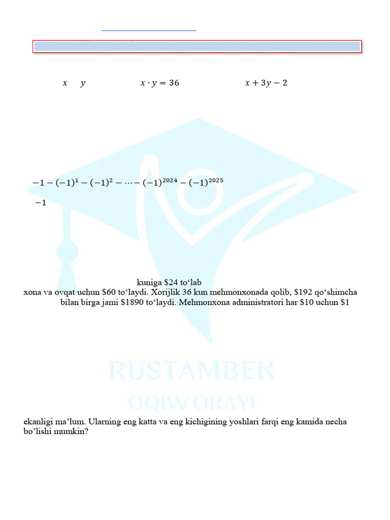 13-Mock Uzb (Rustambek Oqiw Orayi) | PDF