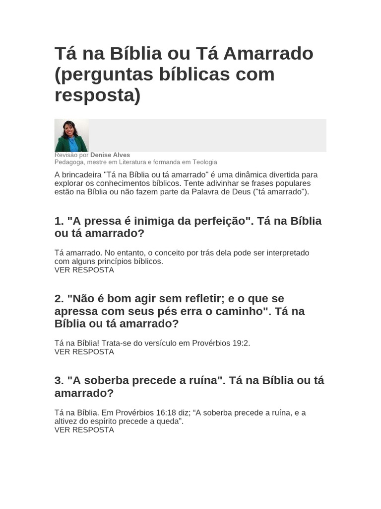 Frases Populares e a Bíblia | PDF | Bíblia | Livro dos Provérbios