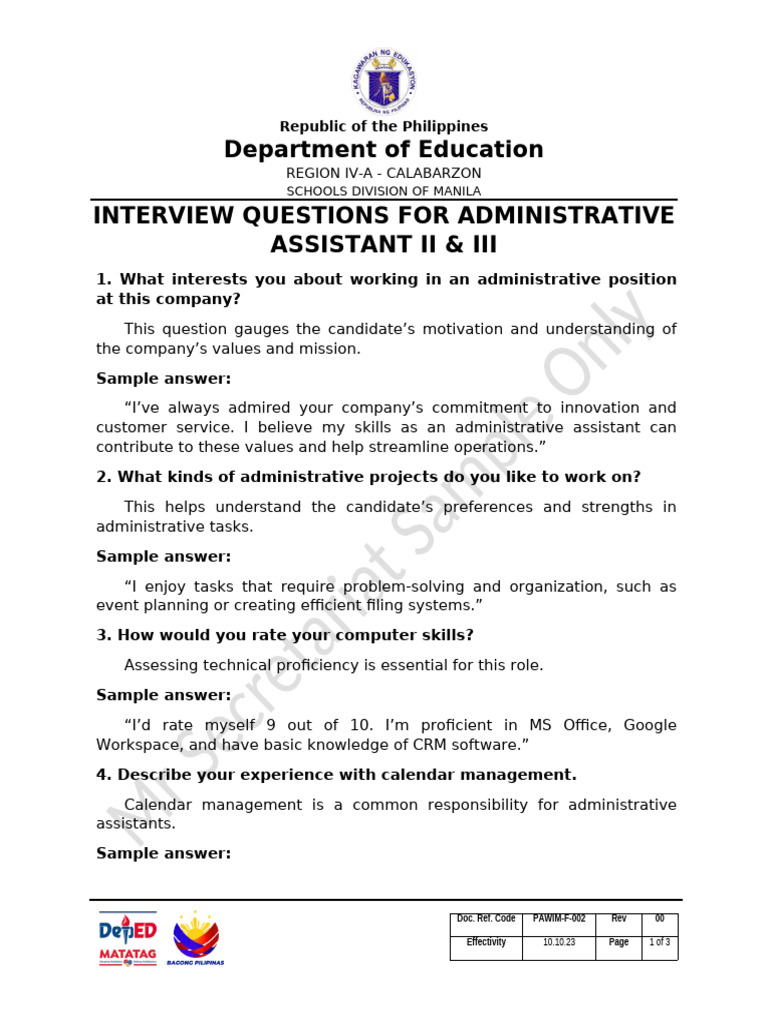 Interview Questions - ADAS and ADA | PDF | Cognition | Business