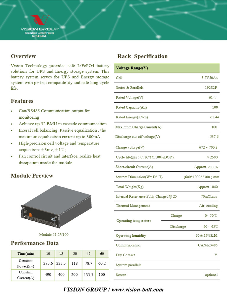 Vision Revo TP240 Battery Overview | PDF | Electric Power | Electricity