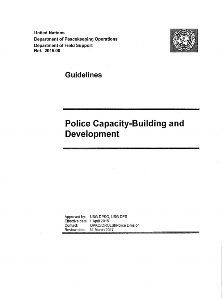 UN Guidelines for Police Capacity-Building | PDF | Capacity Building ...