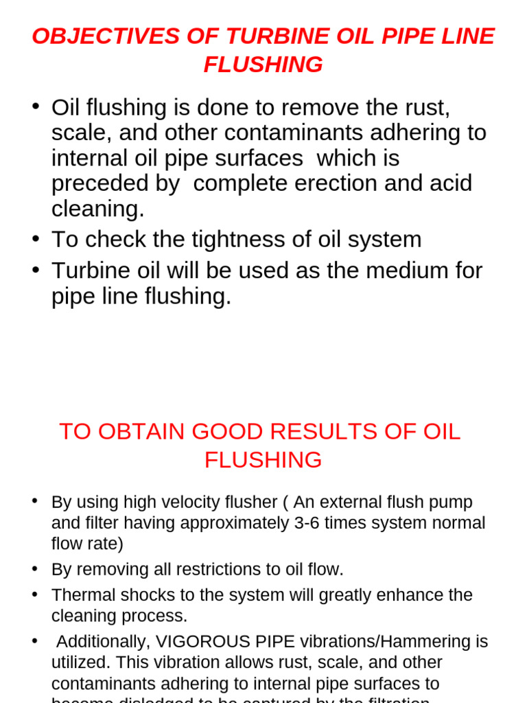 Turbine Oil Pipeline Flushing Guide | PDF | Pump | Bearing (Mechanical)