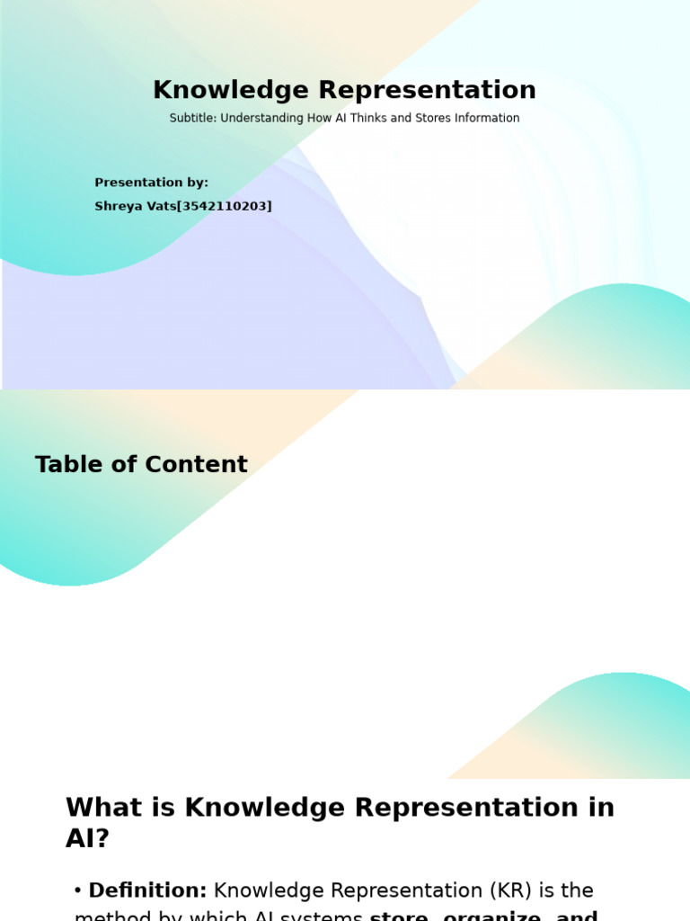 AI Presentation On Knowledge Representation | PDF