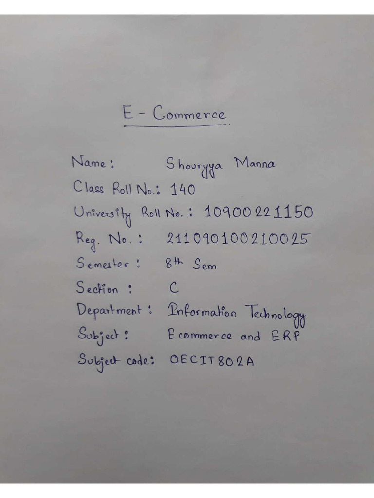 Shouryya Manna - Ecommerce PDF | PDF