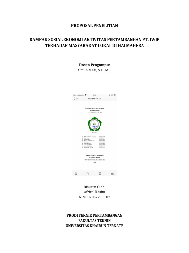 Proposal Lengkap Afrizal Kasim | PDF