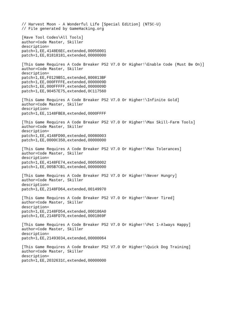 Cheat HM Awl - Pnach | PDF