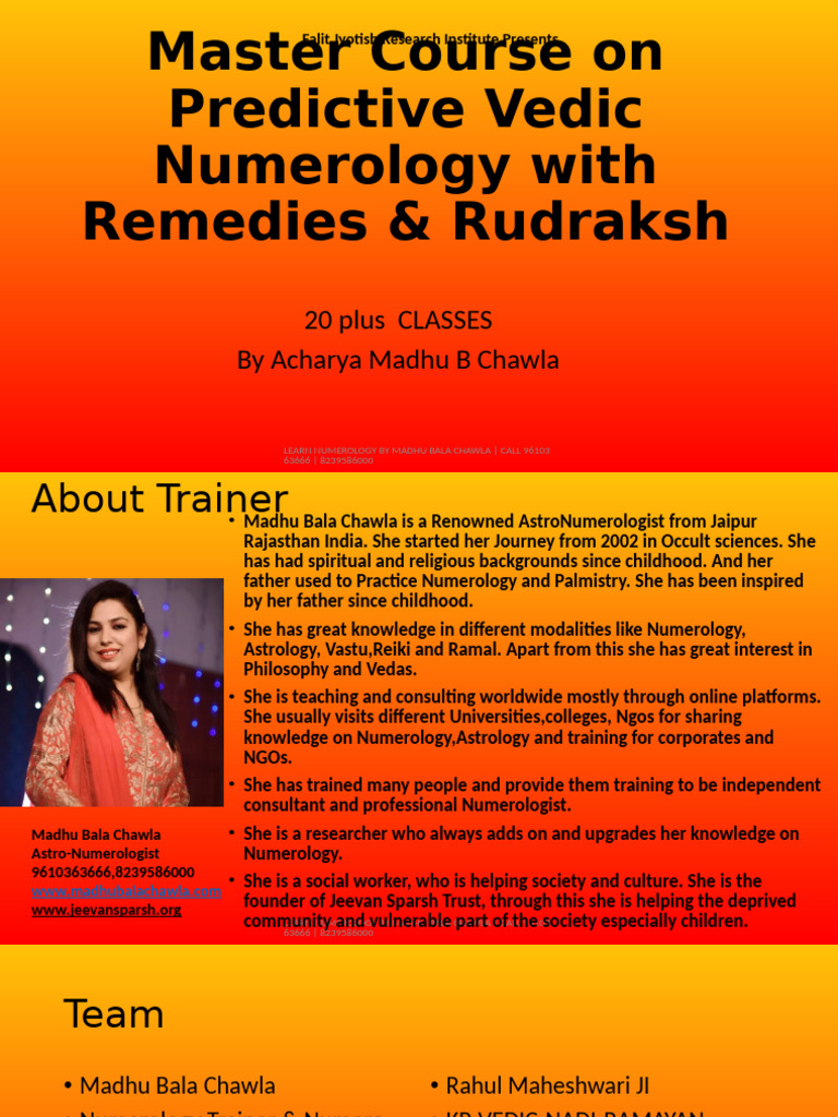 Vedic Numerology Syllabus Oct 24 | PDF | Hindu Astrology | Divination