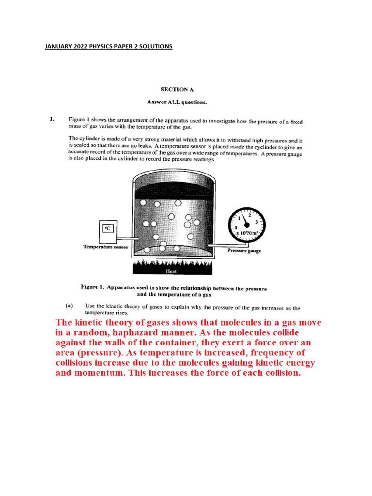 Physics Jan 2022 P2 Solutions | PDF