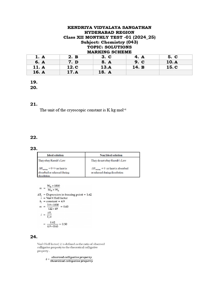Monthly Test 01 April 2024 MS | PDF