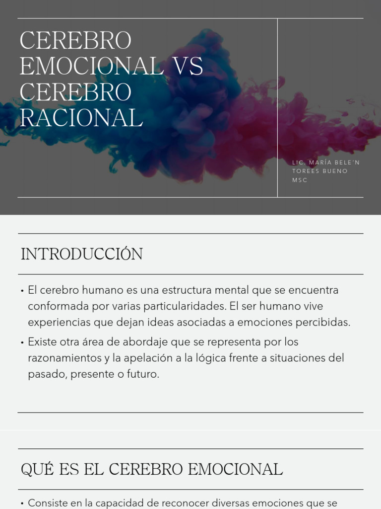 Clase 3 CEREBRO EMOCIONAL VS CEREBRO RACIONAL | PDF | Las emociones ...