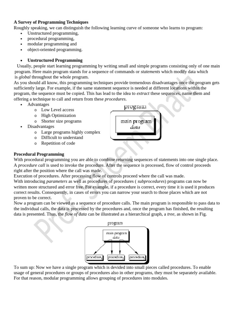Lecture 1 A Survey of Programming Techniques | PDF | Modular Programming | Computer Programming