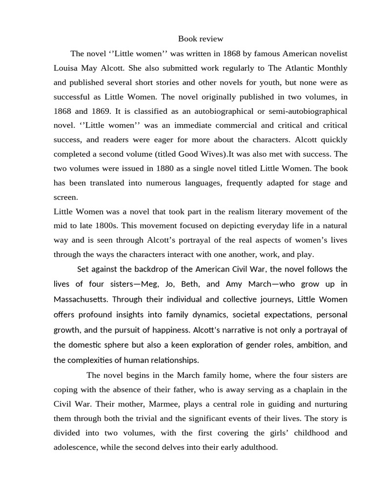 Book Review Little Women | PDF | Little Women
