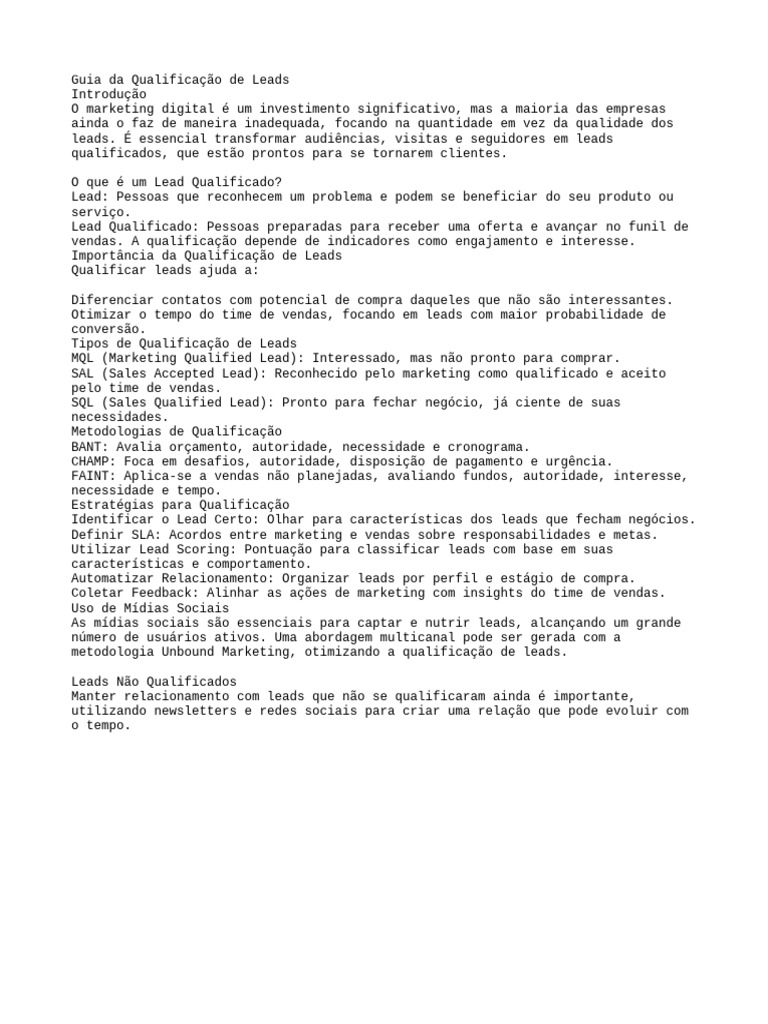 Guia-da-Qualificacao-de-Leads | PDF