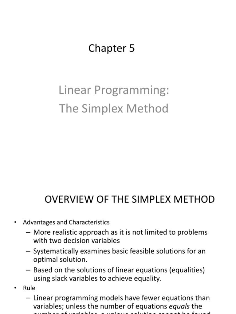 Simplex Method in Linear Programming | PDF | Linear Programming ...