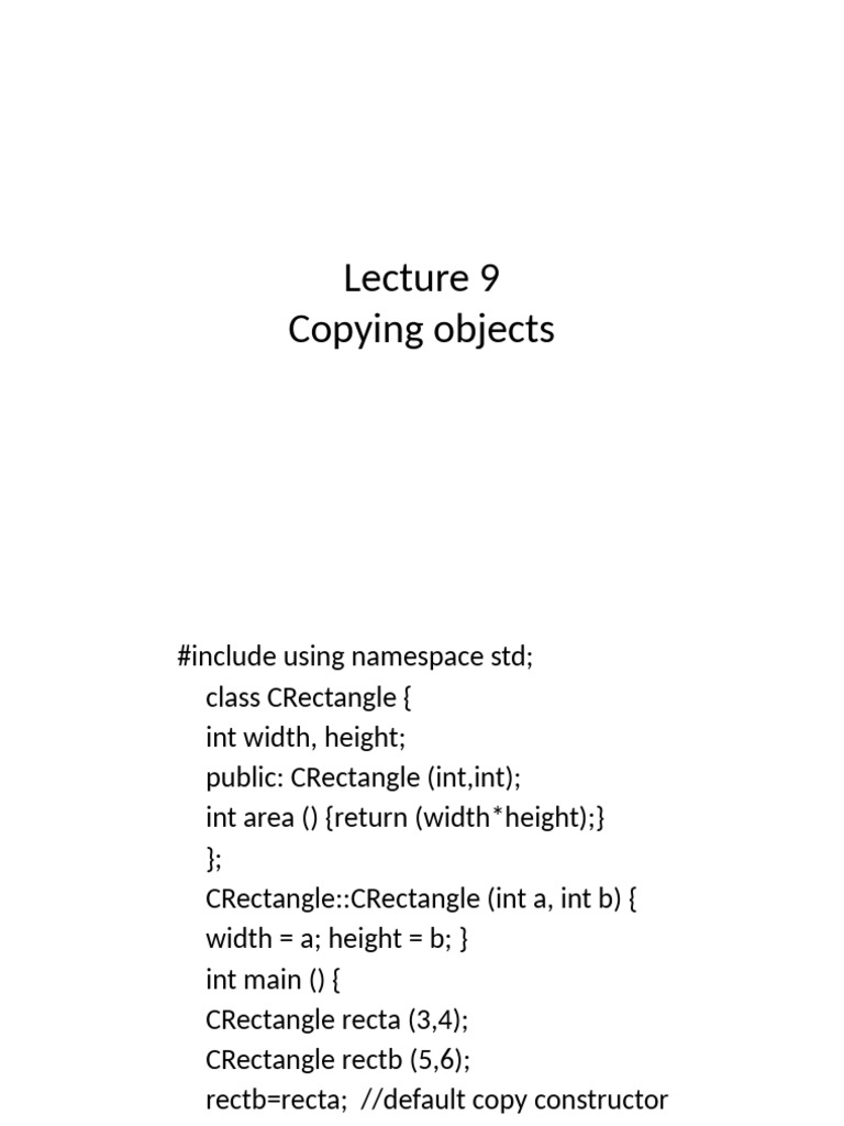 Lecture 14-Copying Objects | PDF