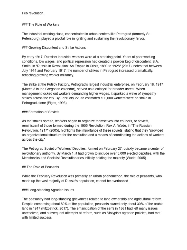 Ussr Workers Peasant Feb Revolution | PDF | Russian Revolution ...