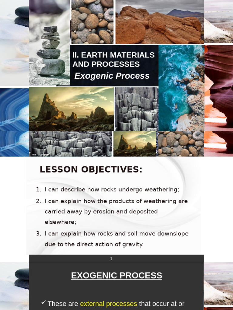 ELS Week 3 - Day 1 Exogenic Process | PDF | Weathering | Rock (Geology)