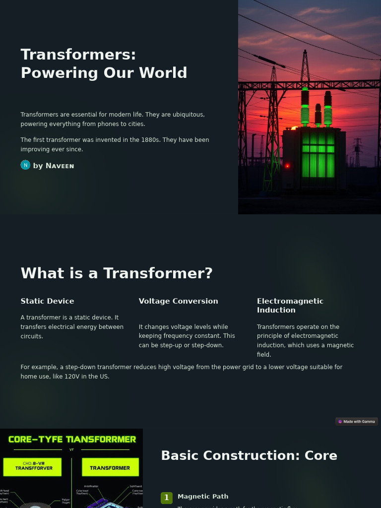 Transformers Powering Our World | PDF | Transformer | Electromagnetic ...
