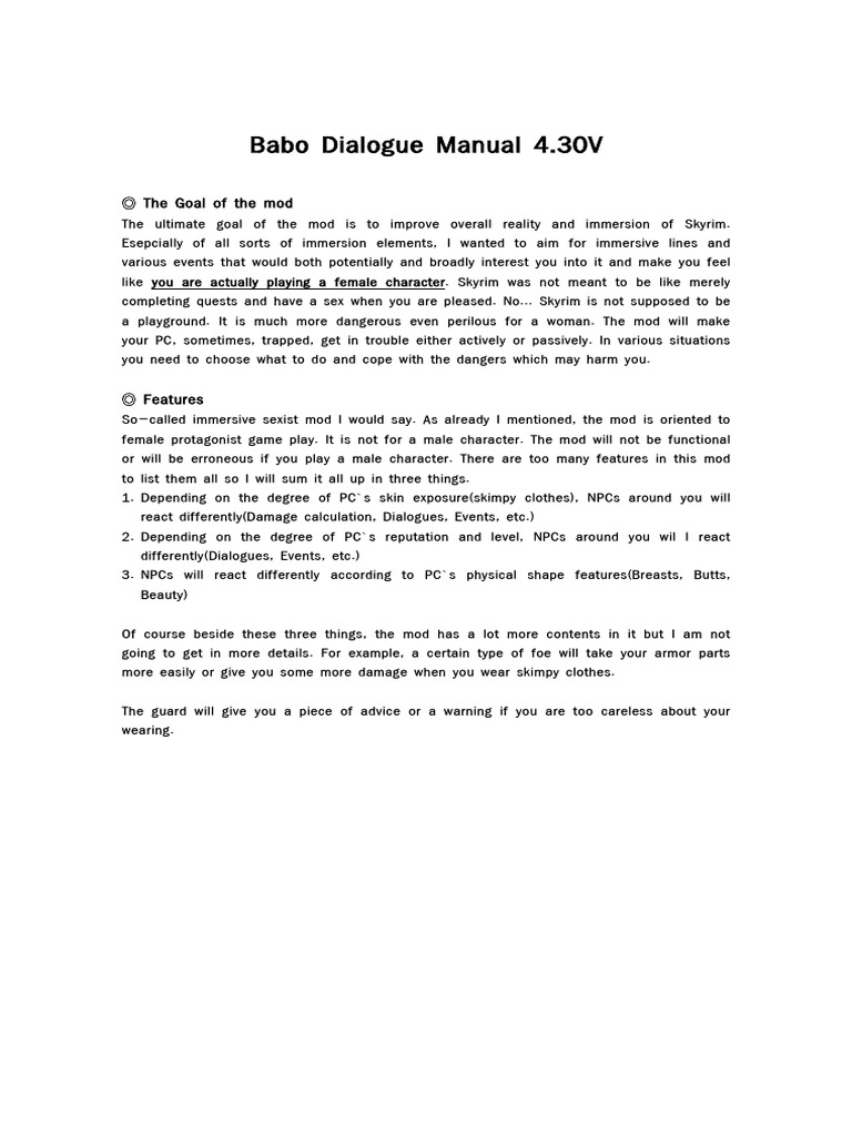 Babo Dialogue Manual Version 4.30V | PDF