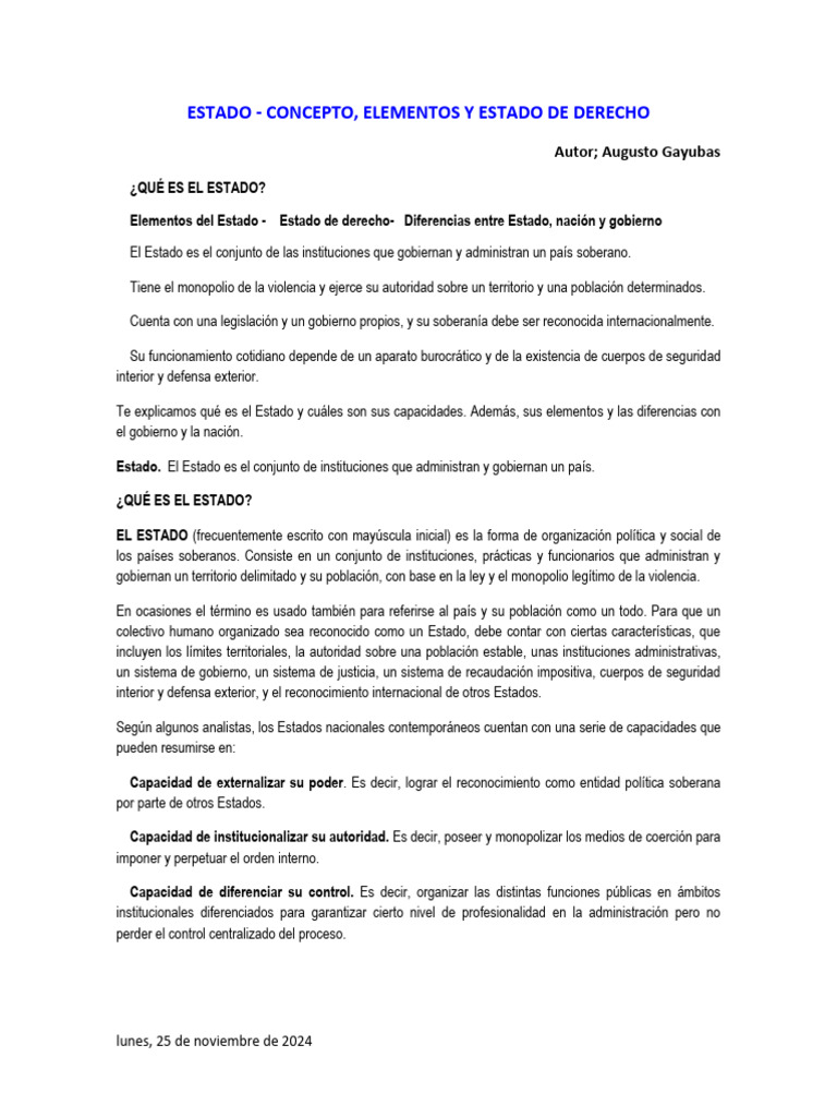 Conceptos Clave del Estado y Derecho | PDF | Estado (política) | Gobierno