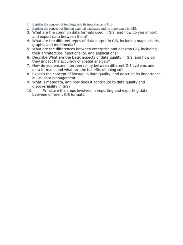 Key Concepts in GIS Data Management | PDF