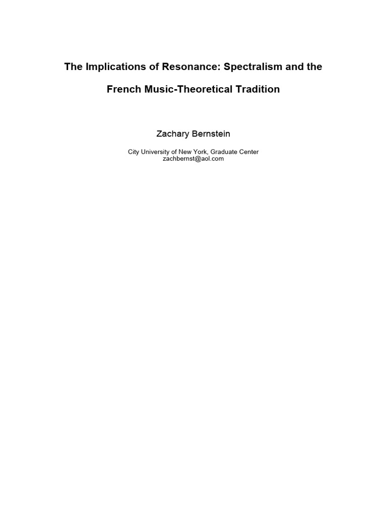 The Implications of Resonance Spectralis | PDF | Harmony | Chord (Music)