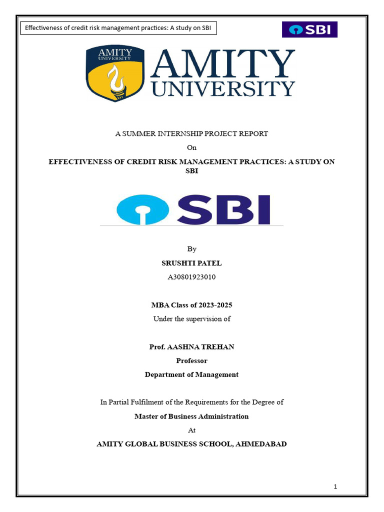 Sip Report | PDF | Banks | Business