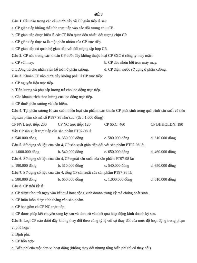 TN KTQT Đề 3 | PDF