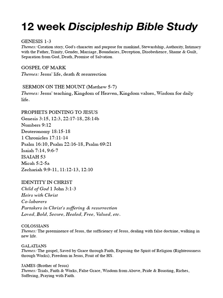 12-Week Bible Study on Discipleship | PDF