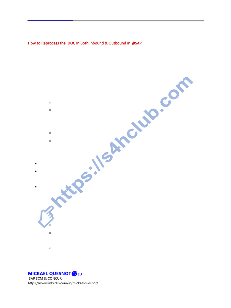 How To Reprocess The IDOC Status | PDF | Version Control | Software Development