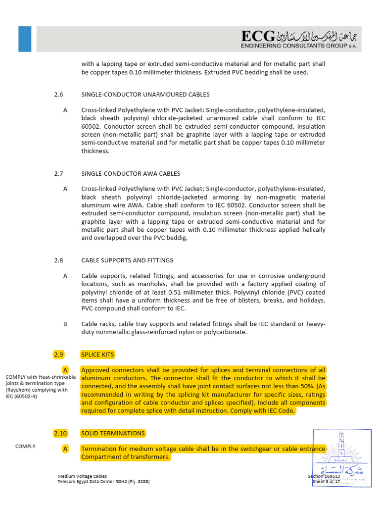 Medium Voltage Cable Specifications | PDF | Manufactured Goods ...