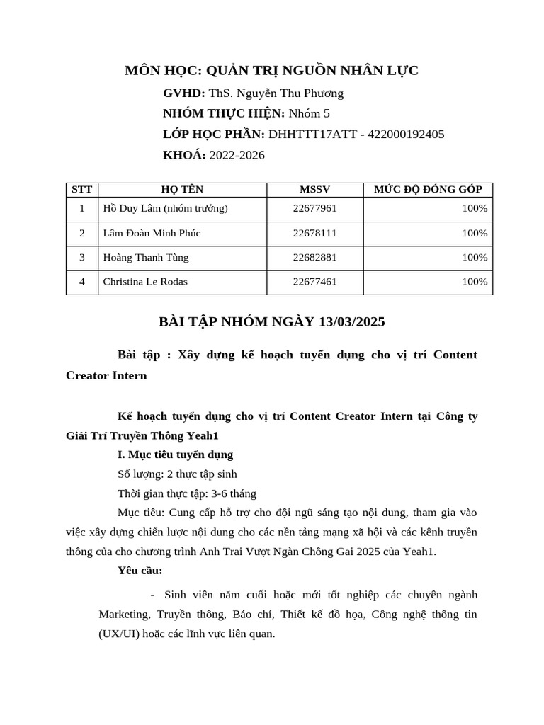 Nhóm 5 - QTNNL - BT 13032025 | PDF