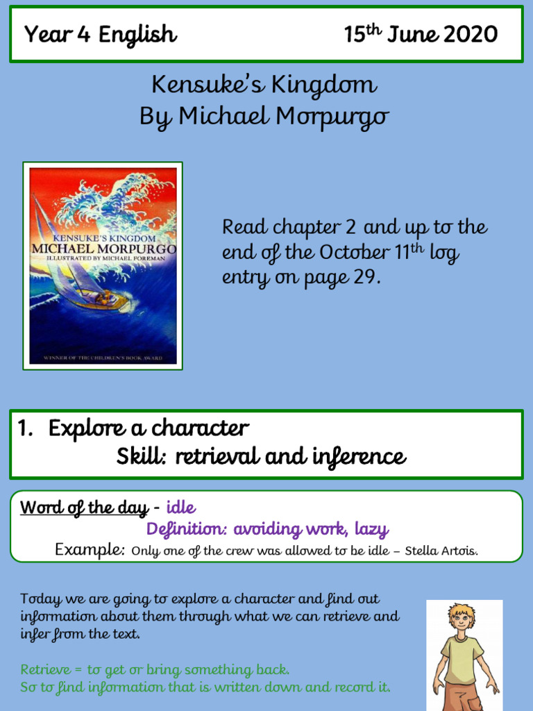 Kensukes Kingdom Lesson | PDF | Sentence (Linguistics)