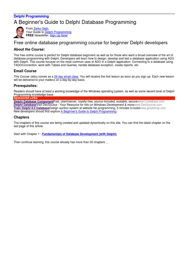Learn Delphi Ado Pdf Microsoft Access Active X Data Objects