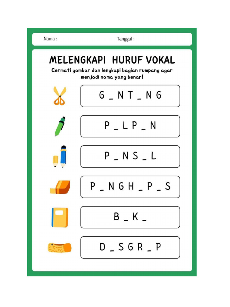 Melengkapi Huruf Vokal | PDF