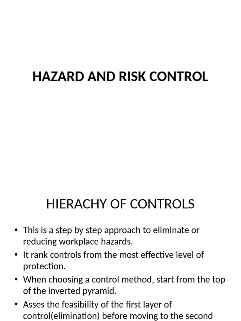 Hazard and Risk Control | PDF | Personal Protective Equipment | Hazards