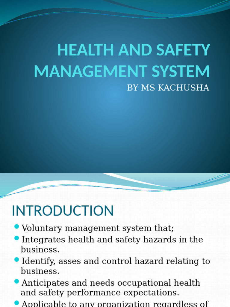 Health and Safety Management System | PDF | Occupational Safety And ...